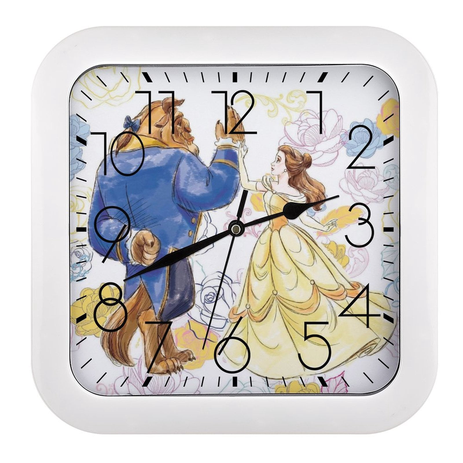 Disney Princess Belle Square wall clock battery operated decorative ...