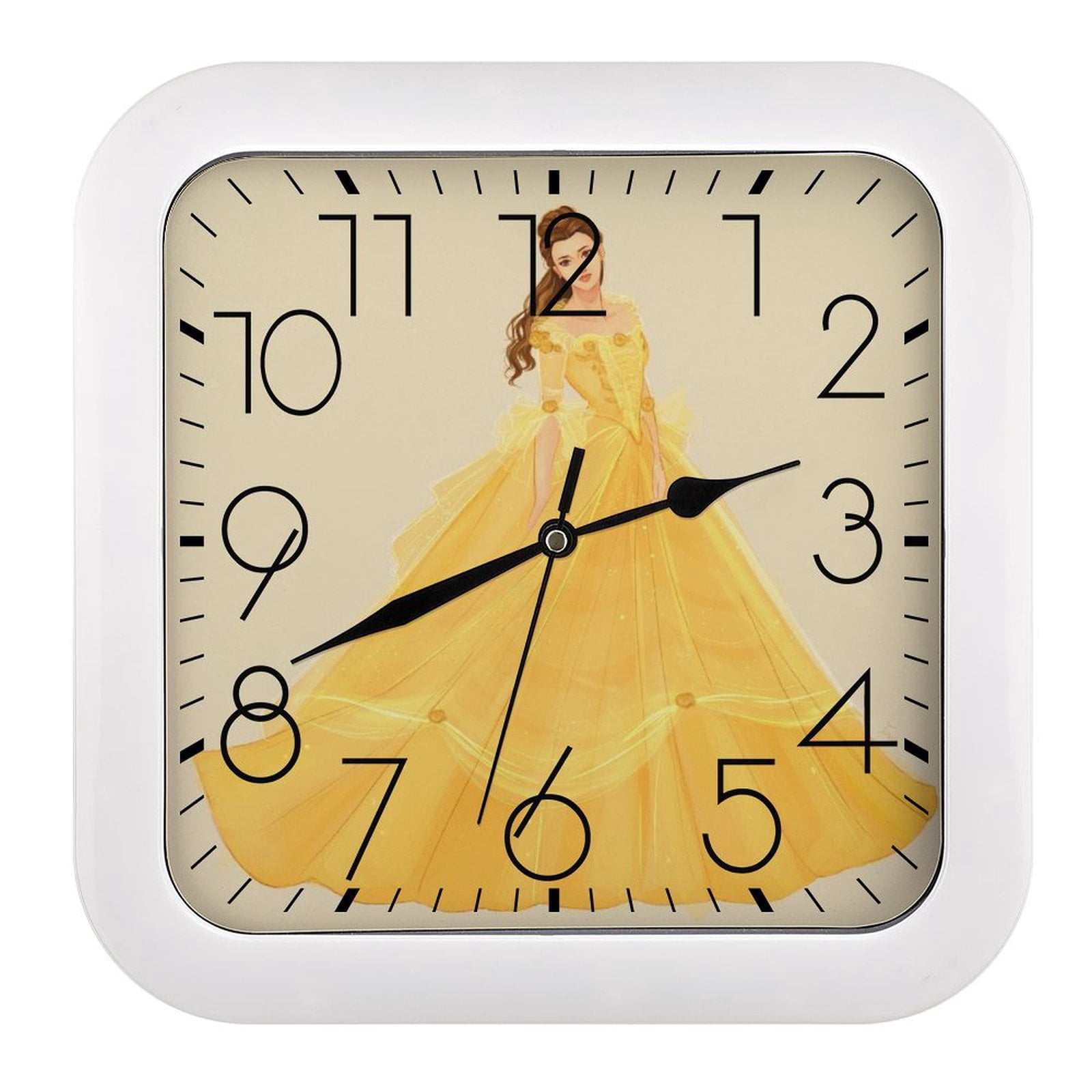 Disney Princess Belle Square wall clock battery operated decorative ...