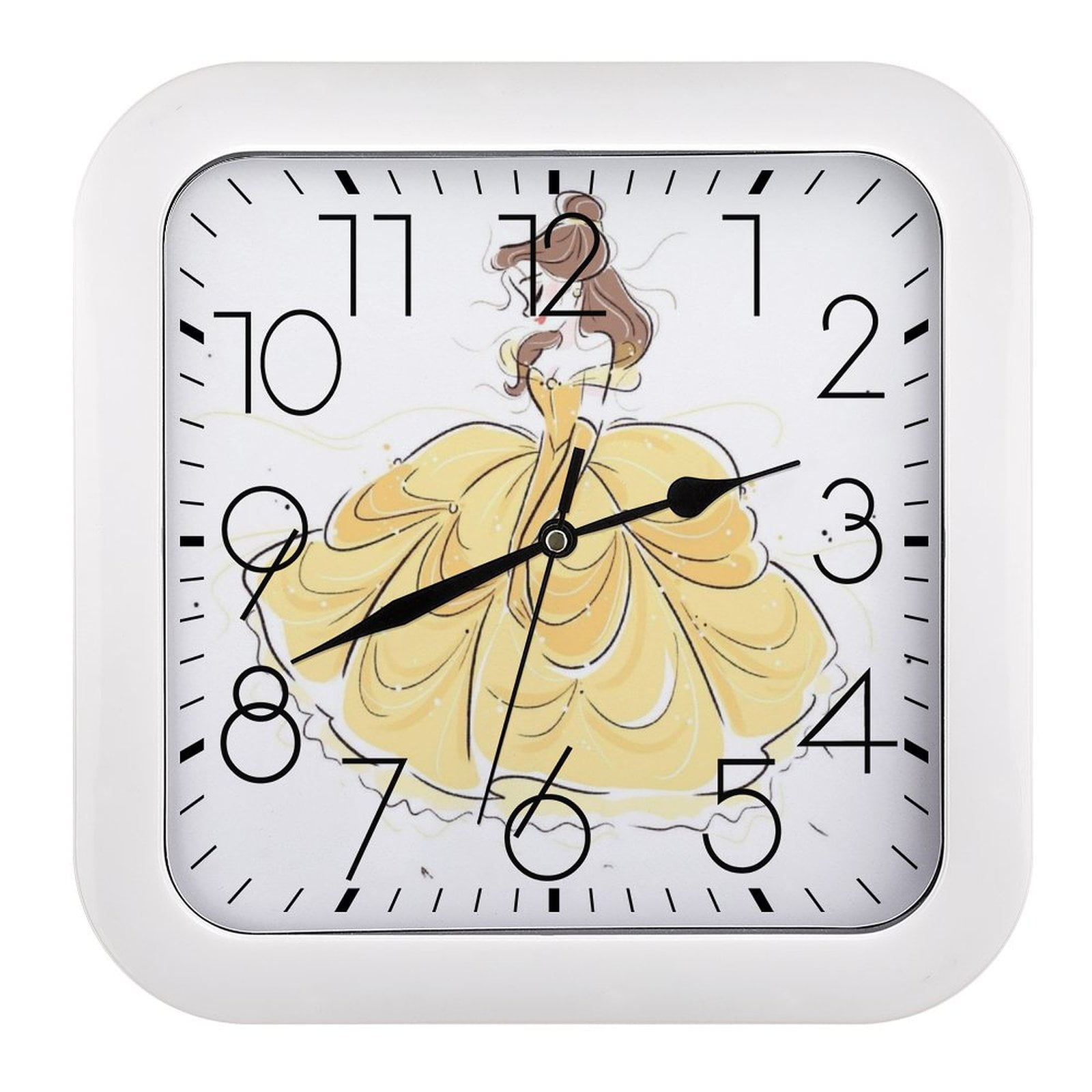 Disney Princess Belle Square wall clock battery operated decorative ...