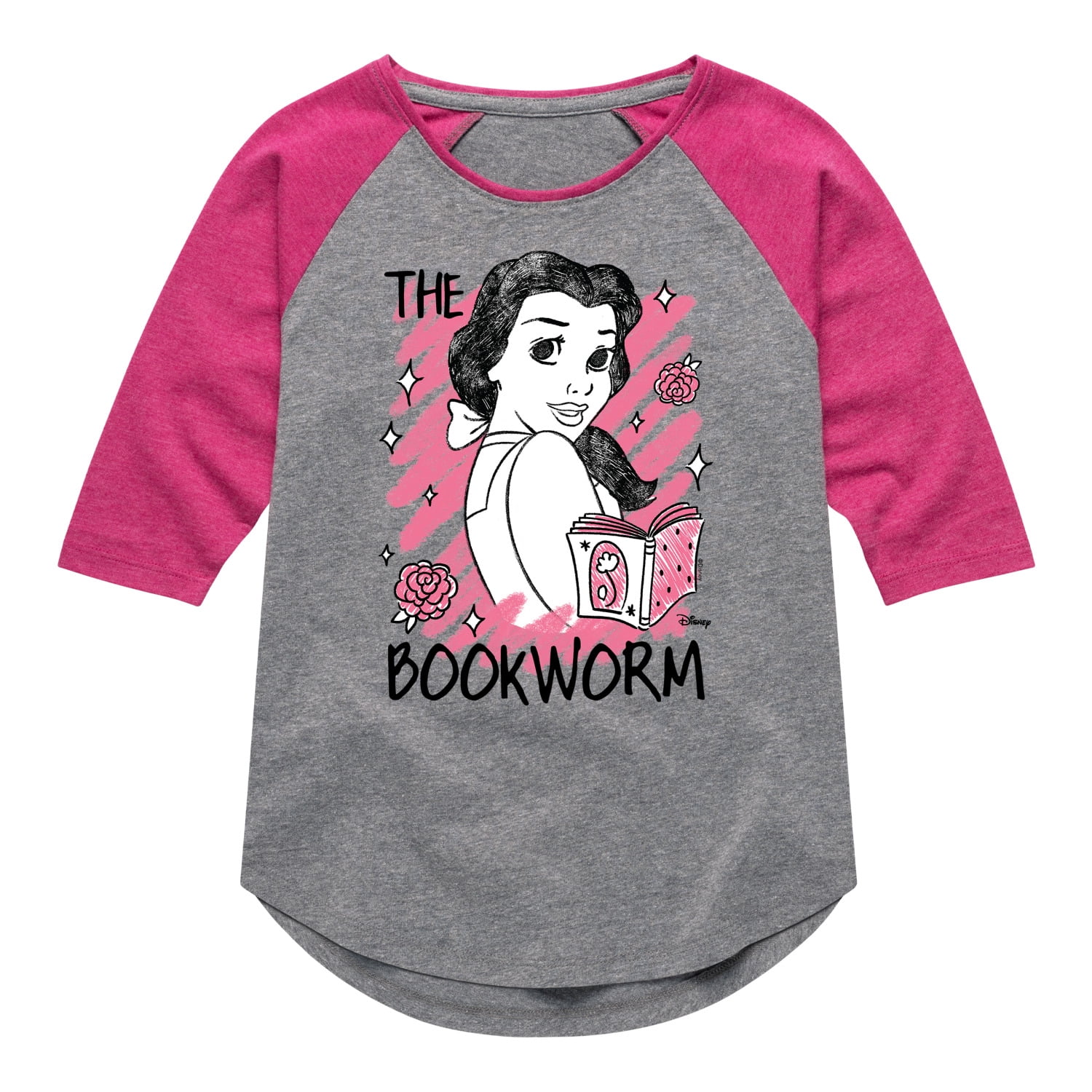 Disney Princess - Belle The Bookworm - Toddler & Youth Girls Raglan ...
