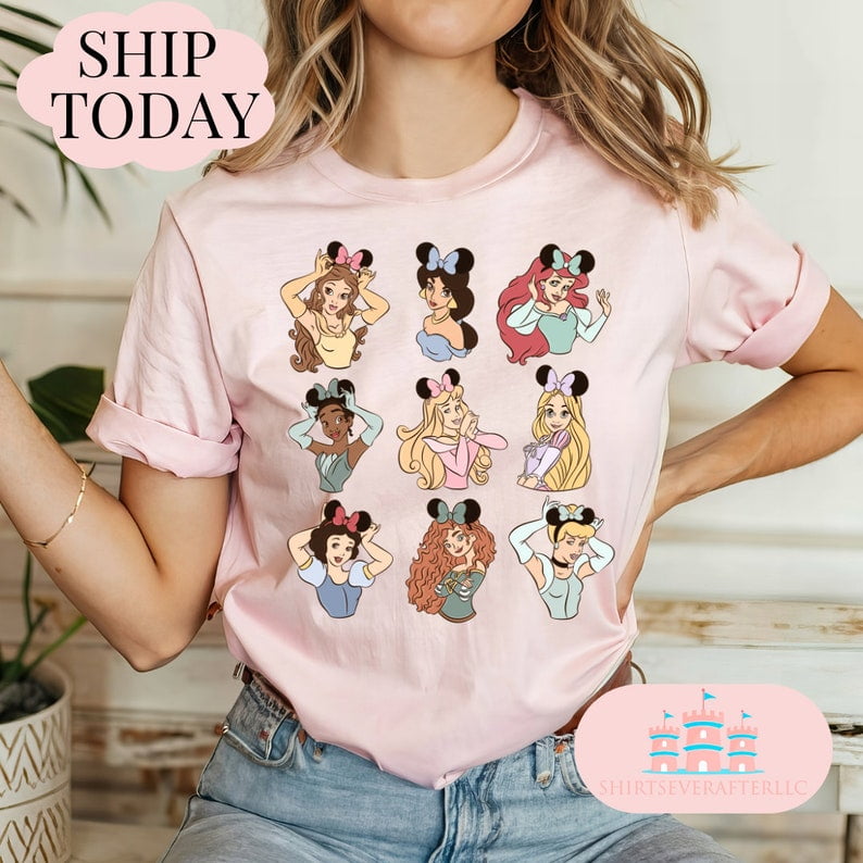 Disney Princess Belle, Tiana, Elsa, Anna, Jasmine, Ariel, Aurora ...