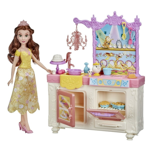 Disney Princess Belle's Royal Kitchen Playset, Includes 13 Accessories ...