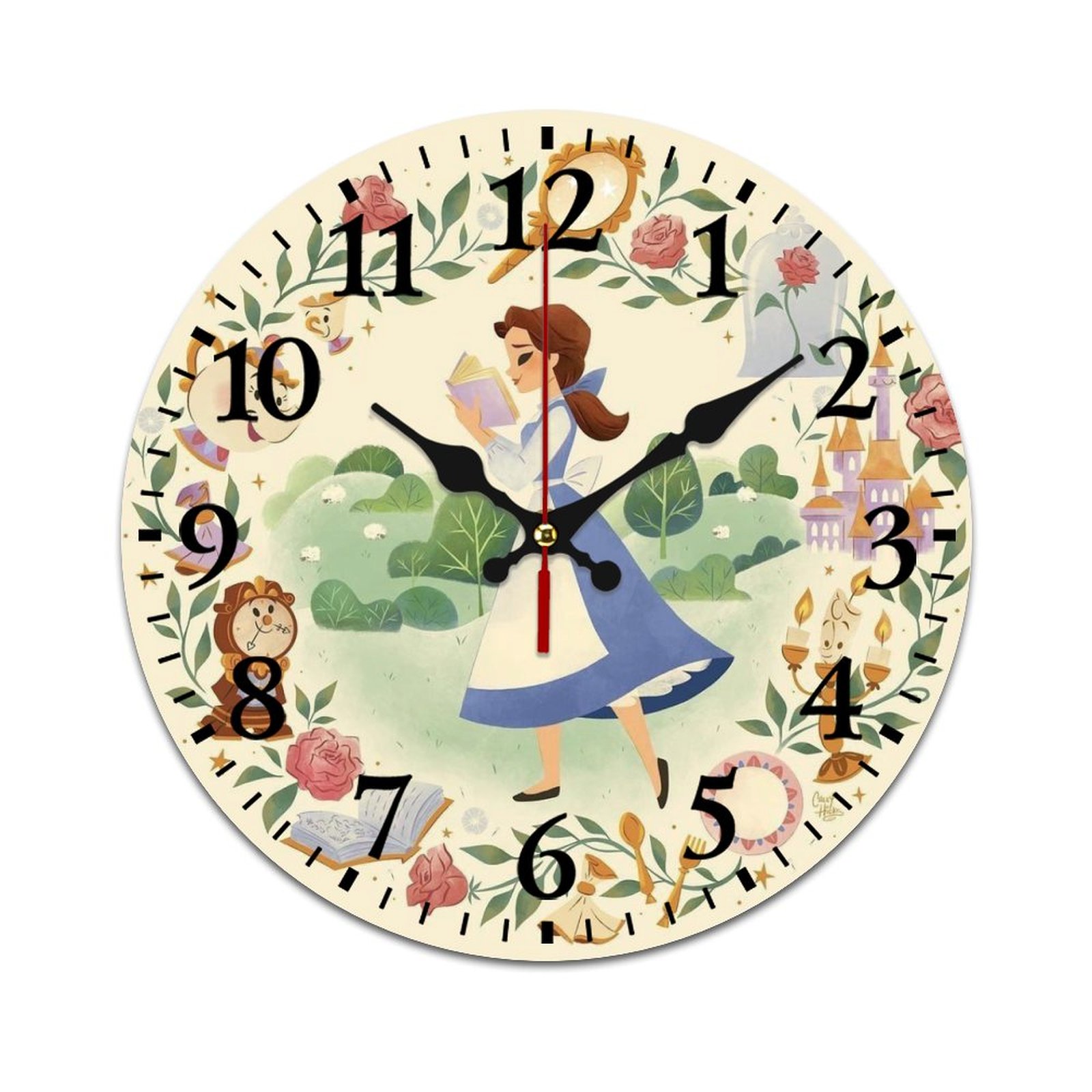 Disney Princess Belle wall clocks battery operated decorative 25cm/9 ...