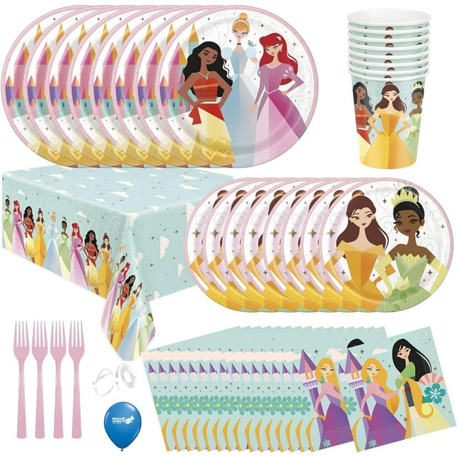 Disney Princess Birthday Party Supplies Bundle Disney Princess Plates ...