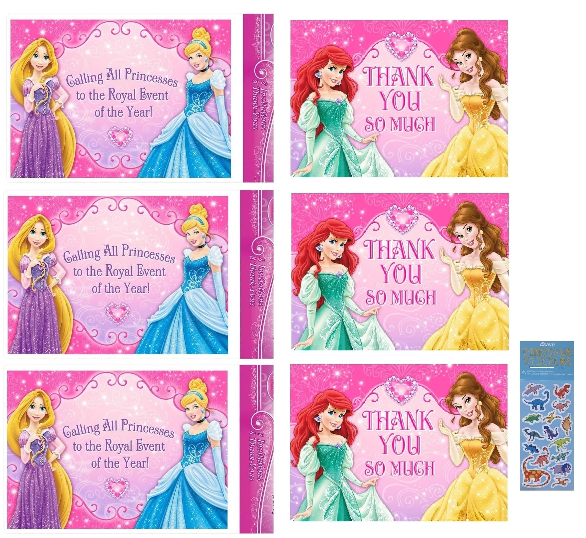 Disney Princess Birthday Party Supplies Bundle includes 24 Postcard ...