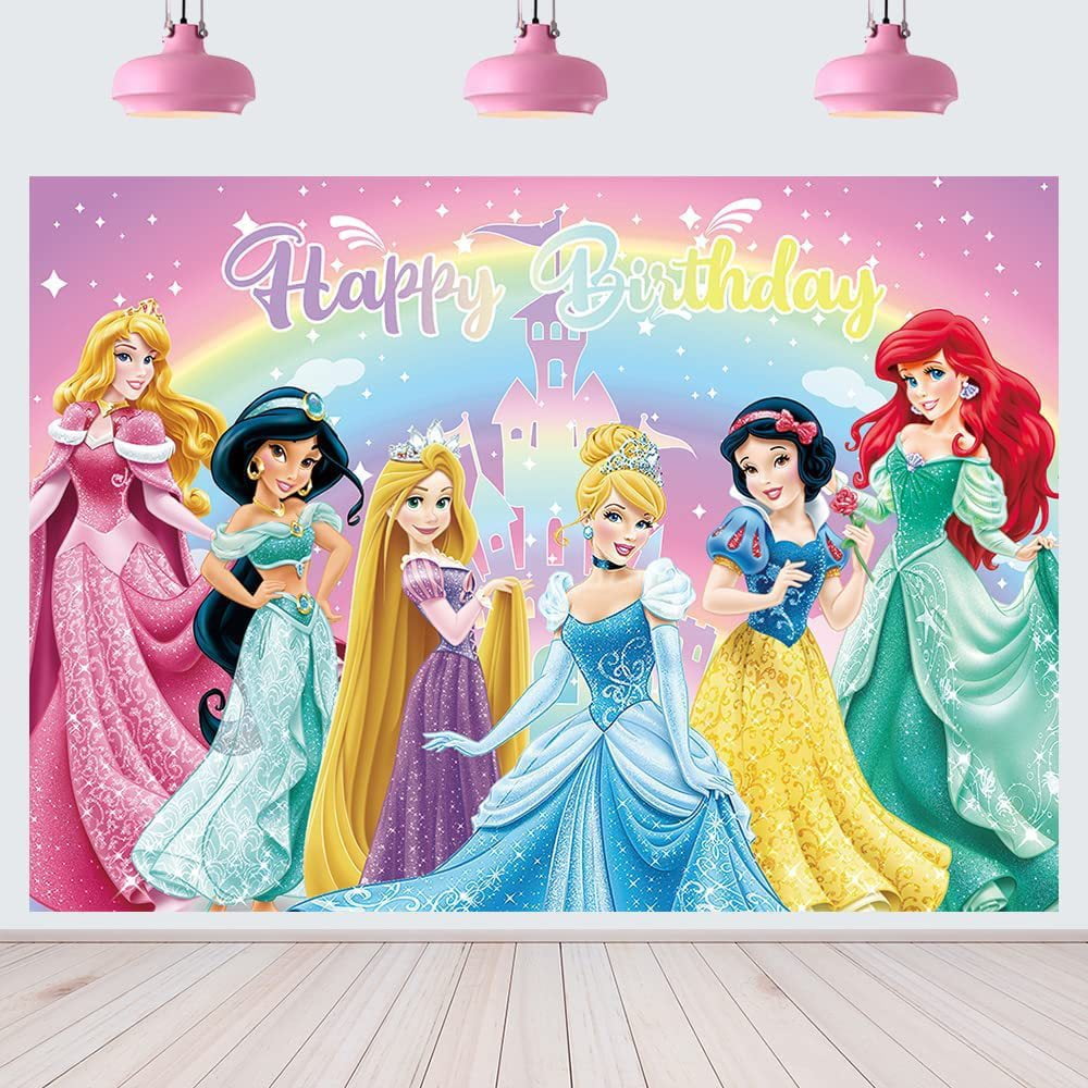 Disney Princess Birthday Theme Backdrop Party Decoration - Walmart.com