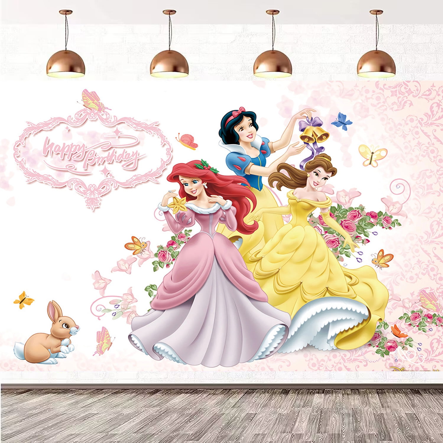 Disney Princess Birthday Theme Backdrop Party Decoration - Walmart.com