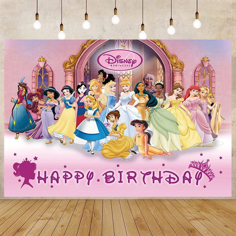 Disney Princess Birthday Theme Backdrop Party Decoration - Walmart.com