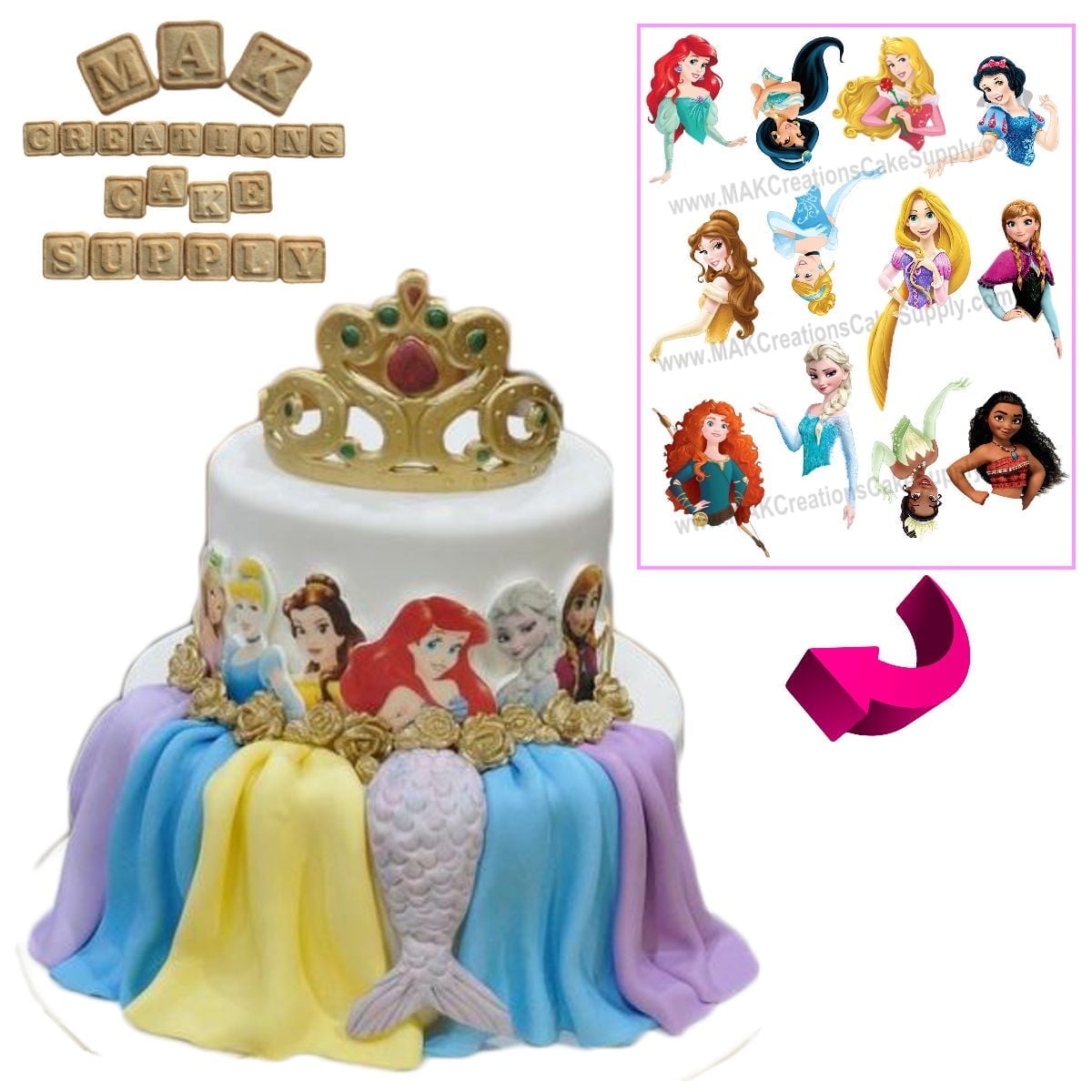 Disney Princess Bodice Edible Cake Stickers - Walmart.com