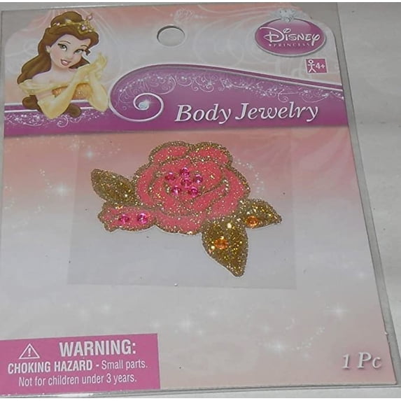 Disney Princess Body Jewelry/Sticker -Belle - Pink Rose - Walmart.com