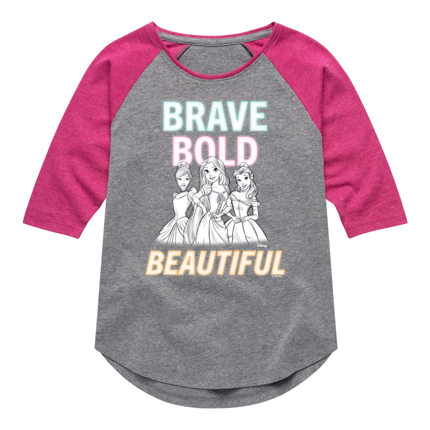Disney Princess - Brave Bold & Beautiful - Toddler & Youth Girls Raglan ...