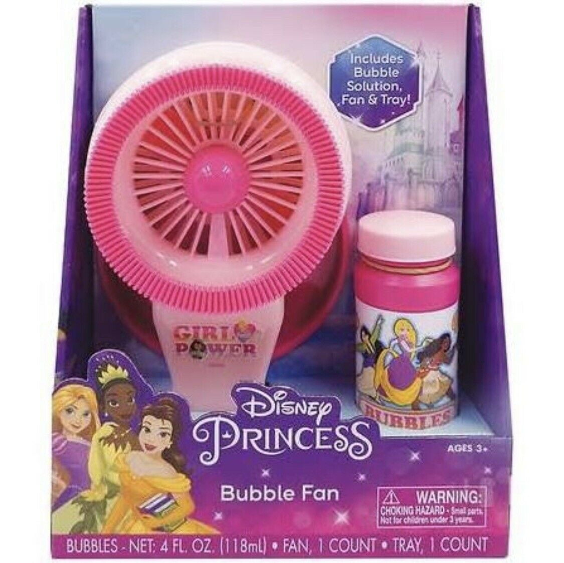 Disney Princess Bubble Fan Includes Bubble Solution, Fan & Tray ...
