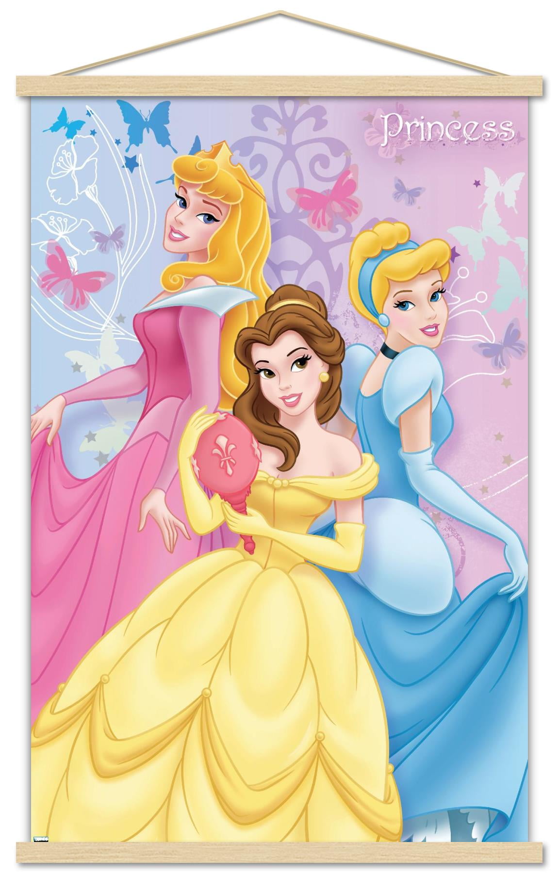 Disney Princess - Butterfly Wall Poster with Wooden Magnetic Frame, 22. ...