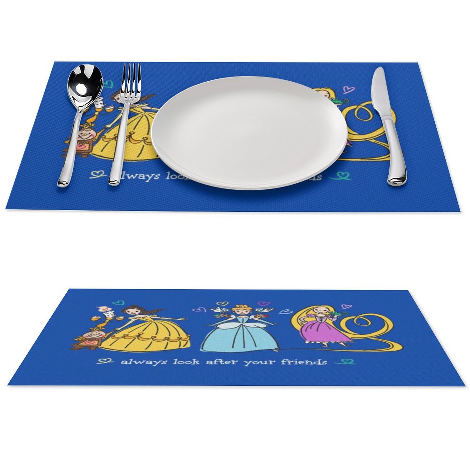 Disney Princess Cartoon placemats are suitable for indoor dining table ...