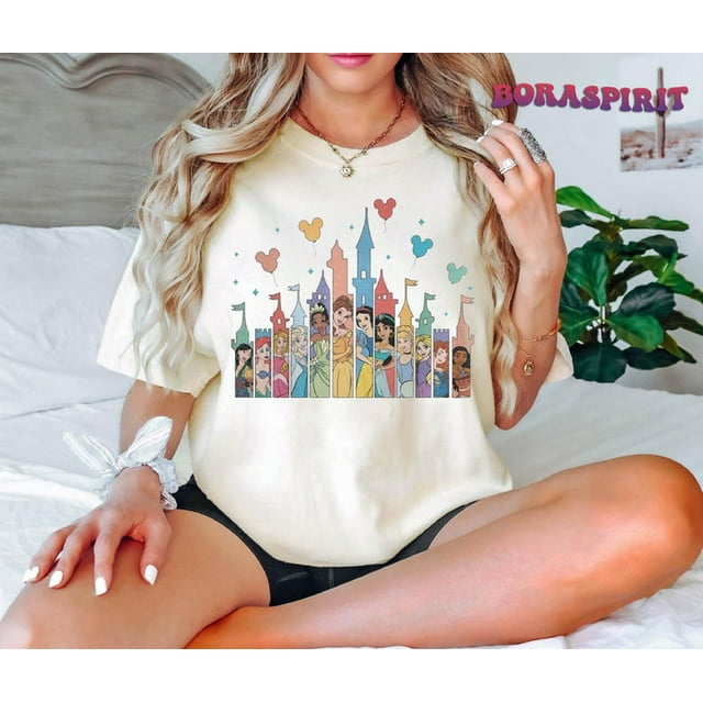 Disney Princess Castle Balloon Shirt, Disneyland Princess Trip Tee ...