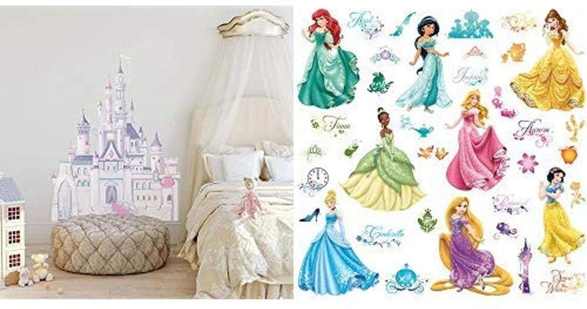 Disney Princess Castle Peel and Stick Giant Wall Decal and Disney ...