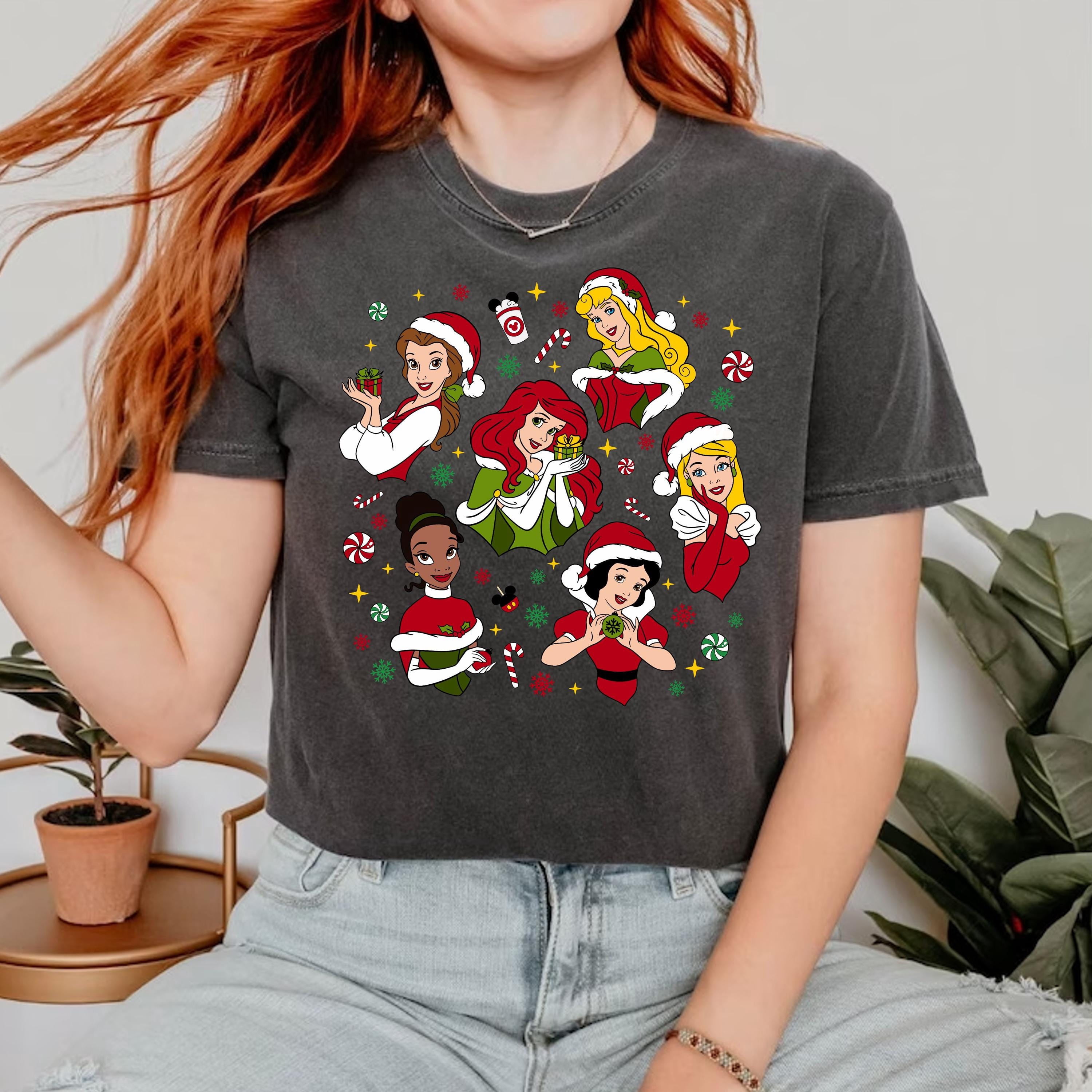 Disney Princess Christmas Shirt, Princess Christmas Party T-shirt ...
