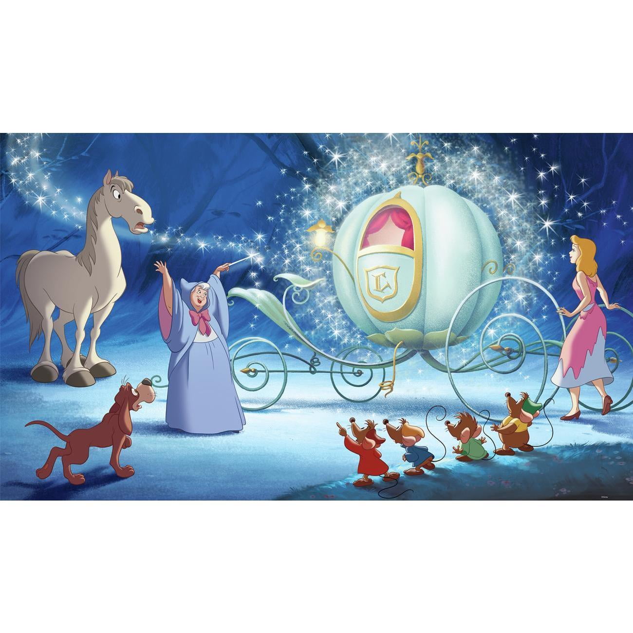 Disney Princess Cinderella Carriage XL Spray and Stick Wallpaper Mural ...