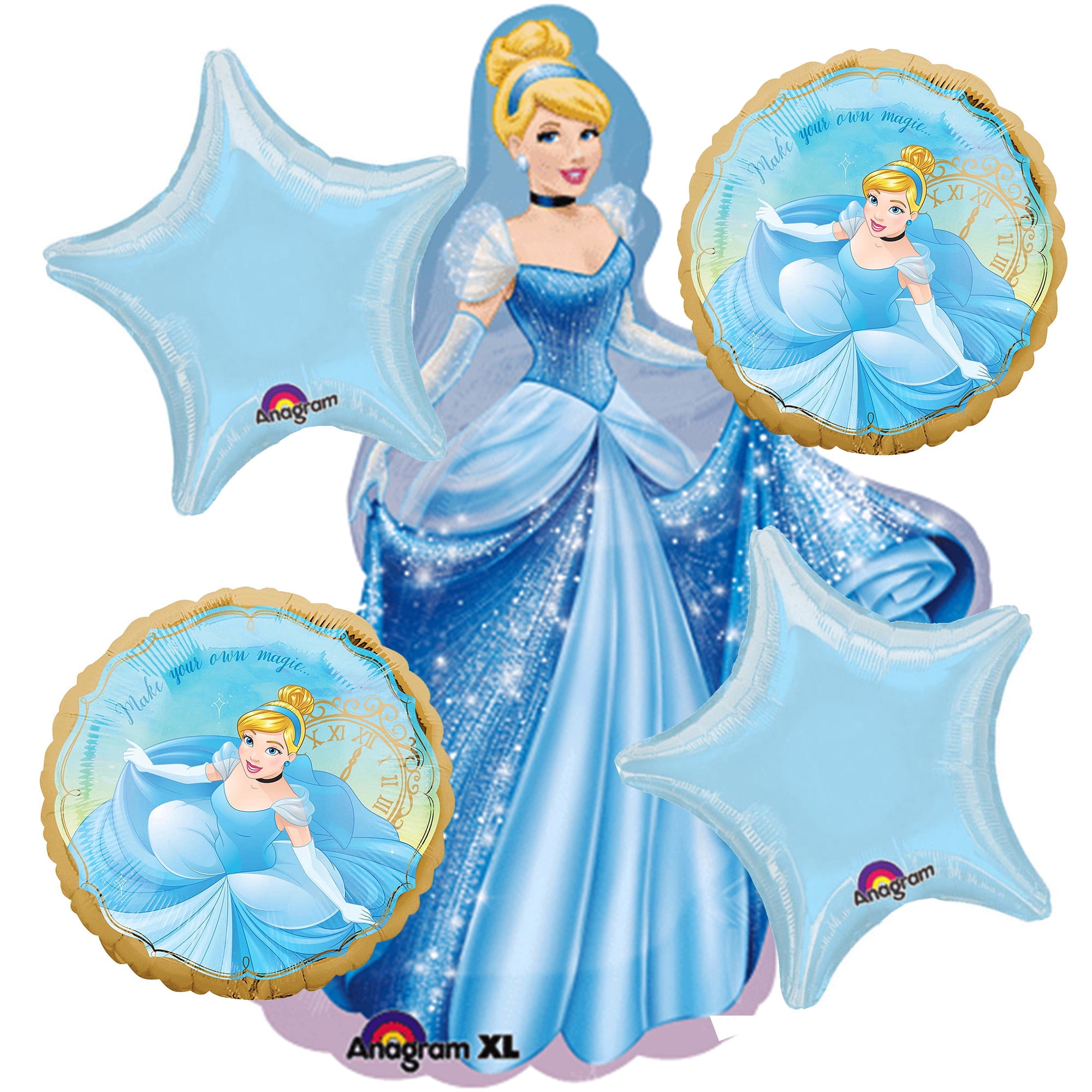 Disney Princess Cinderella Foil Balloons Bouquet - Walmart.com
