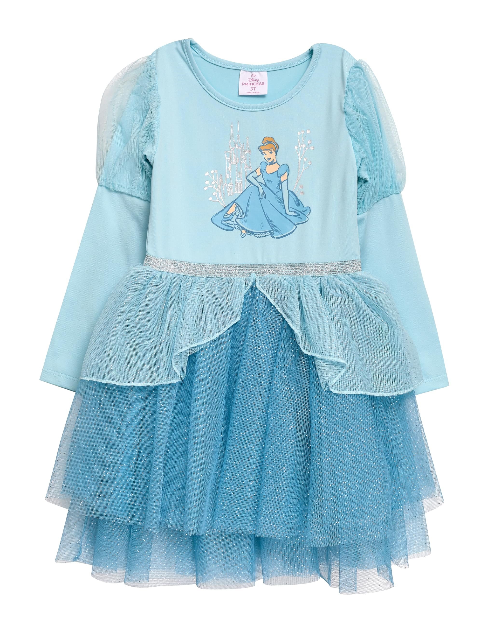 Disney Princess Cinderella Tutu Dress for Girls Glittery Layered Tutu ...