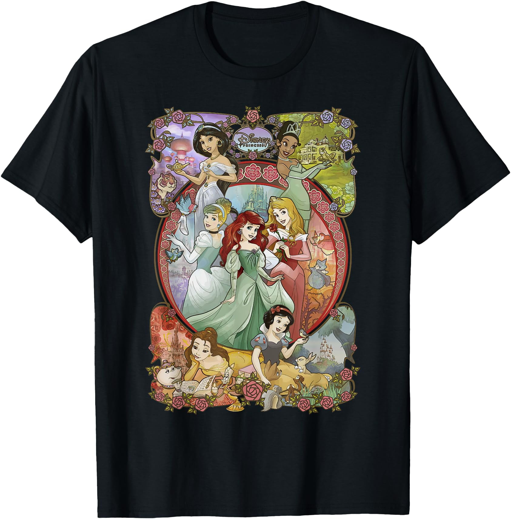 Disney Princess Classic Cartoon Group Collage T-Shirt - Walmart.com