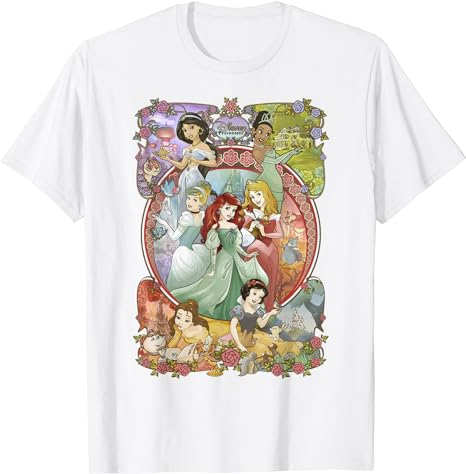 Disney Princess Classic Cartoon Group Collage T-Shirt - Walmart.com