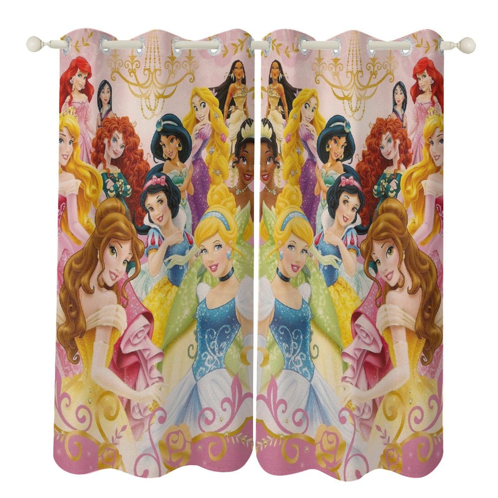 Disney&Princess Classic Poster Curtains 84 inch,2 Panels Set,100% ...