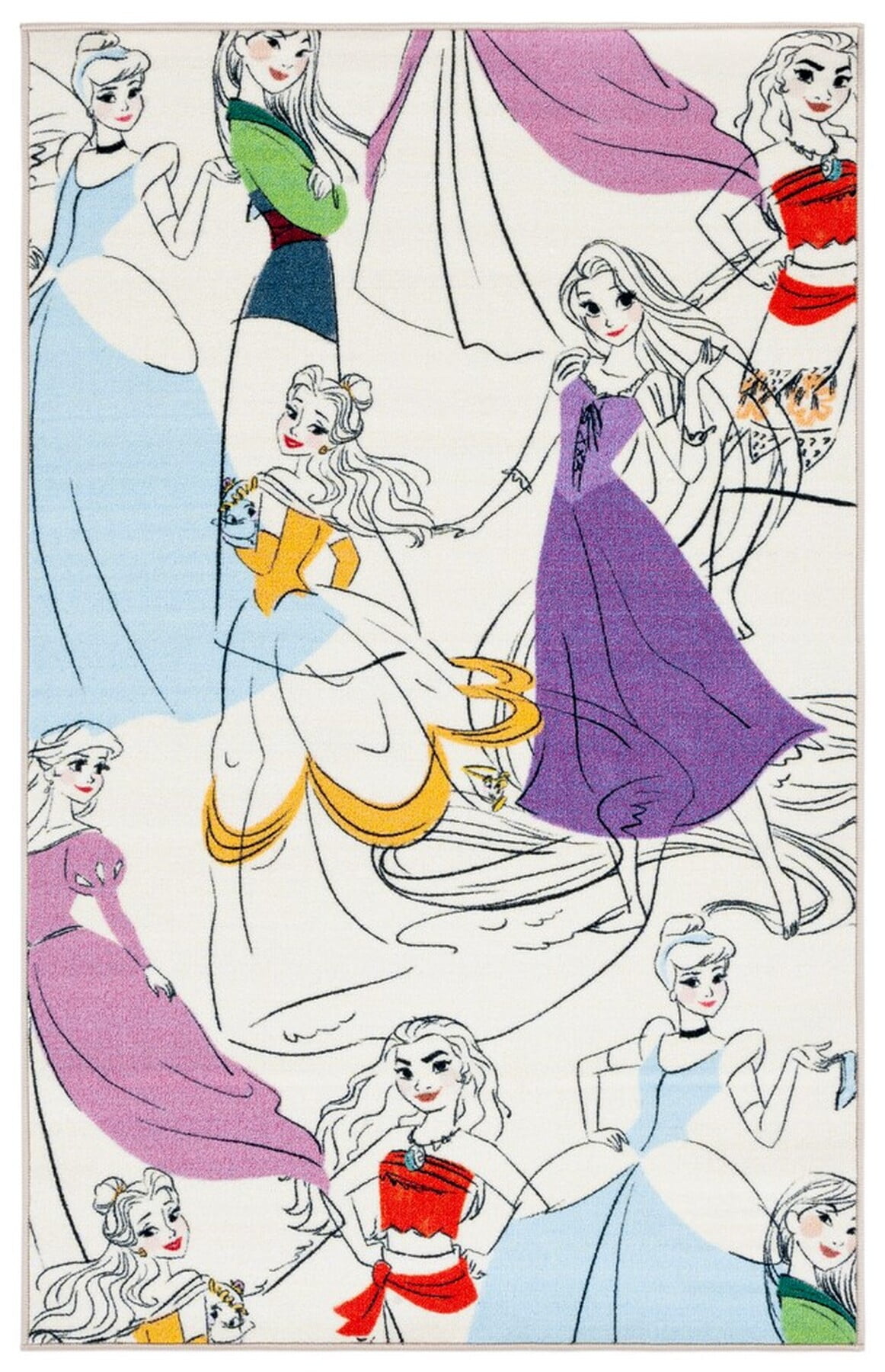 Disney Princess Collection - Inspire Area Rug, 3'3" x 5'3", Ivory/Pink ...
