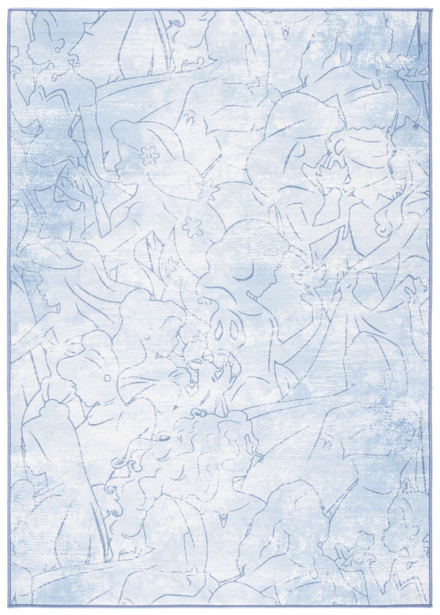 Disney Princess Collection - Legacy Area Rug, 5' x 7', Light Blue/Blue ...