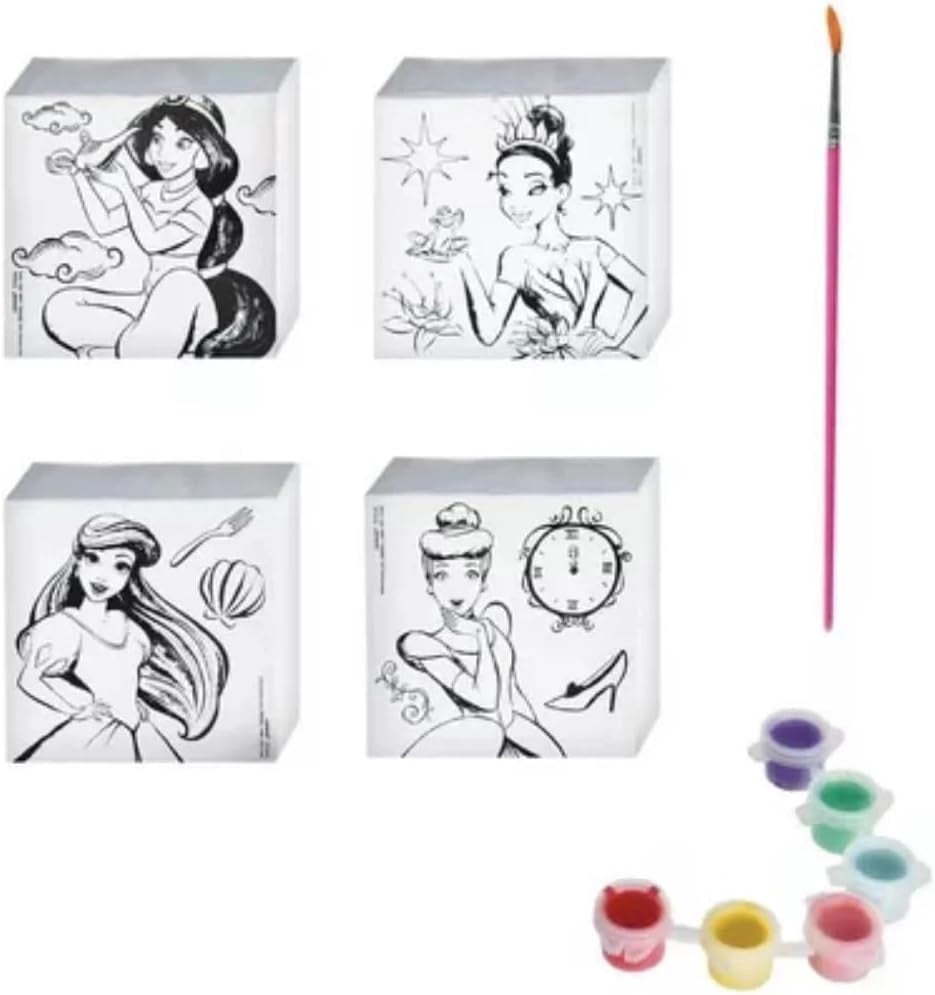 Disney Princess Color Your Own Canvas (4" x 4") - Customizable, Fun ...