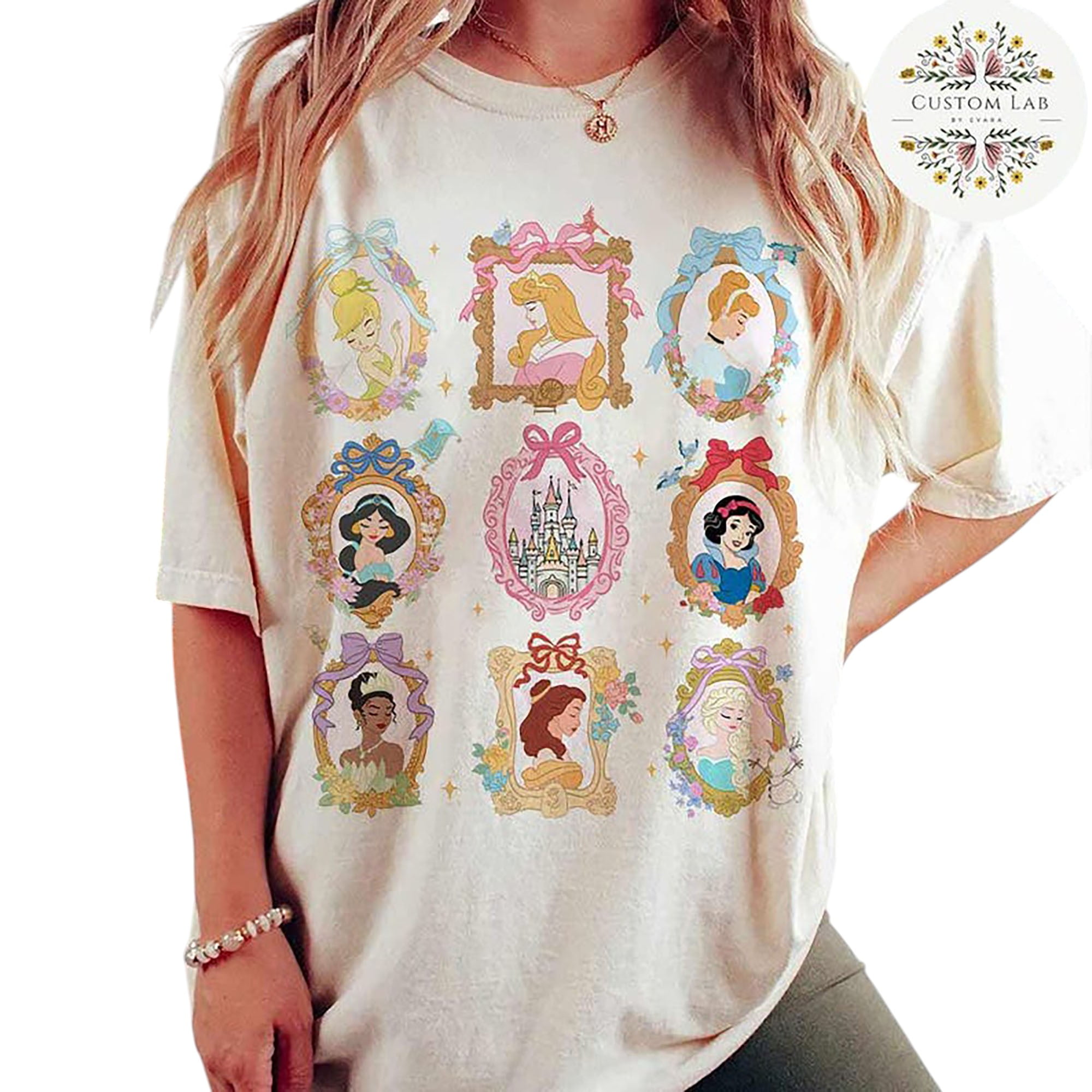 Disney Princess Coquette Bow Shirt, Floral Castle Matching Tee ...
