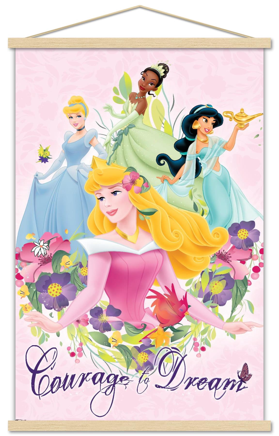 Disney Princess - Courage and Dream Wall Poster with Wooden Magnetic ...