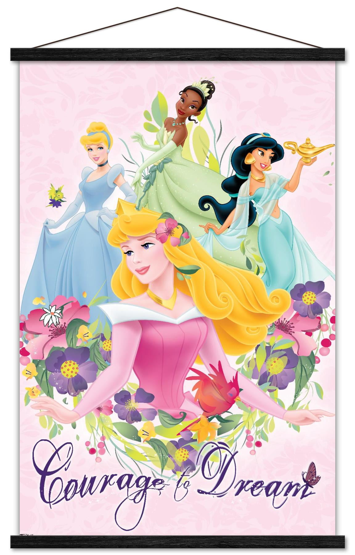 Disney Princess - Courage and Dream Wall Poster with Wooden Magnetic ...