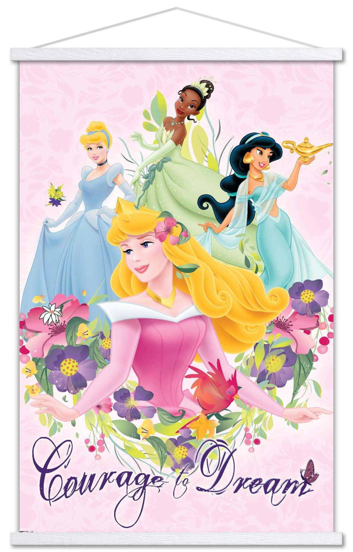 Disney Princess - Courage and Dream Wall Poster with Wooden Magnetic ...