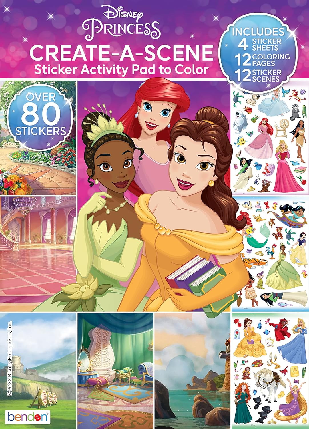 Disney Princess Create-A-Scene Over 80 Stickers Disney Princess ...