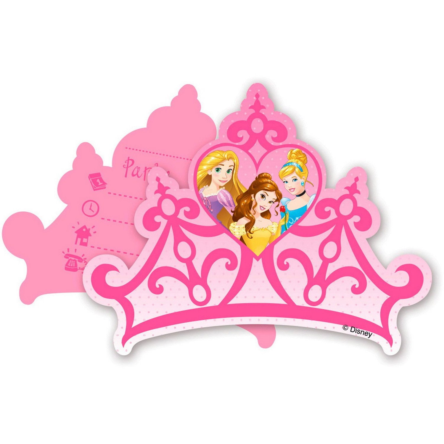 Disney Princess Crown Invitations (Pack of 6) - Walmart Business Supplies