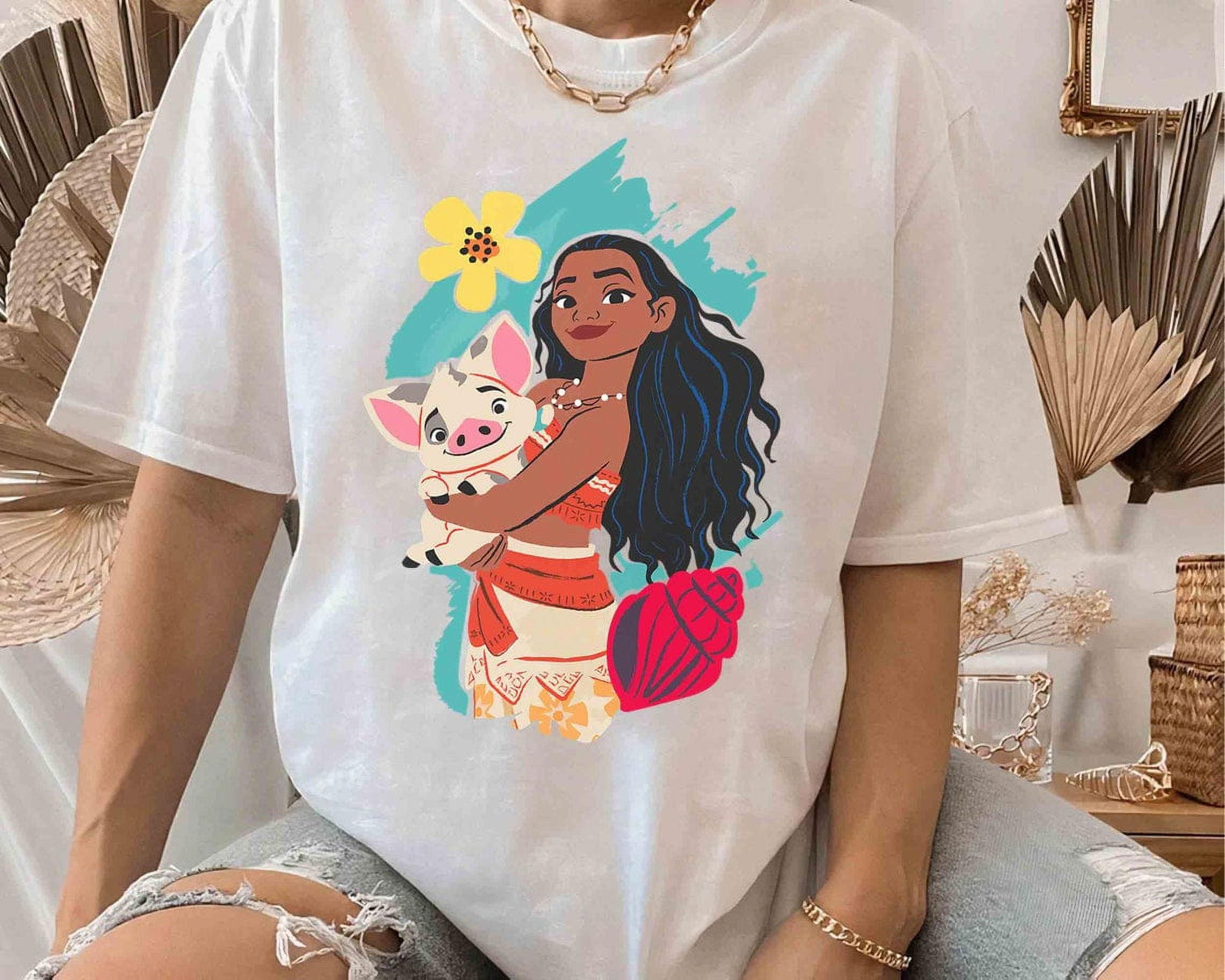 Disney Princess Cute Moana And Pua Pig Portrait T-Shirt, Tamatoa Maui ...