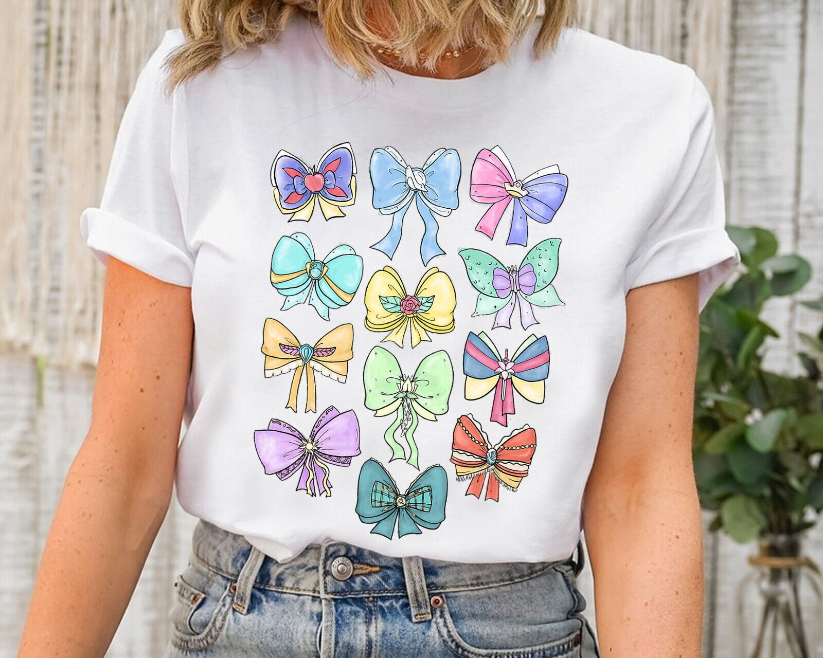 Disney Princess Cute Pastel Colors Ribbons Bows Royal Group Portrait T ...