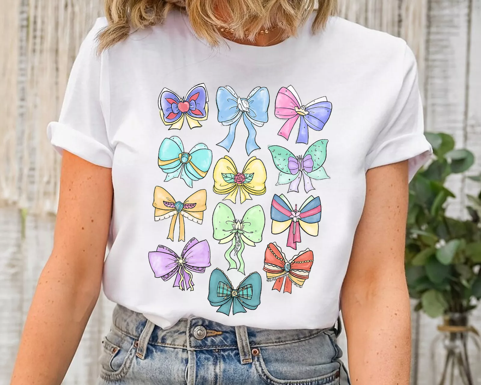 Disney Princess Cute Ribbons And Bows Pastel Color Unisex Adult Shirt ...