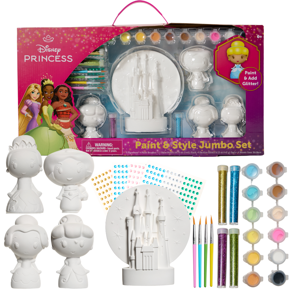 Disney Princess DIY Paint Your Own Figurines Arts and Crafts Set for ...