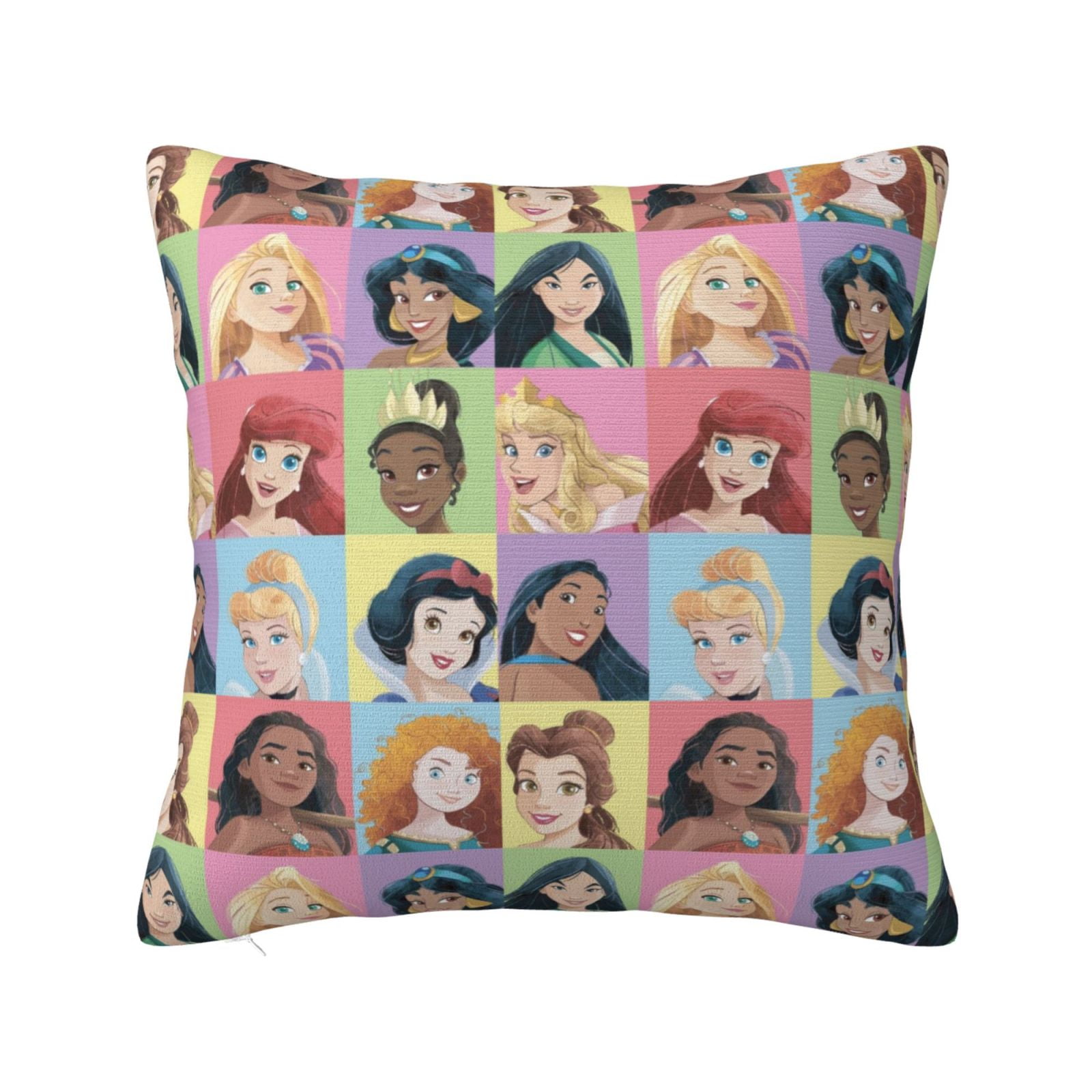 Disney Princess Decorative Square Throw Pillow Covers 16"X16" Inch for ...