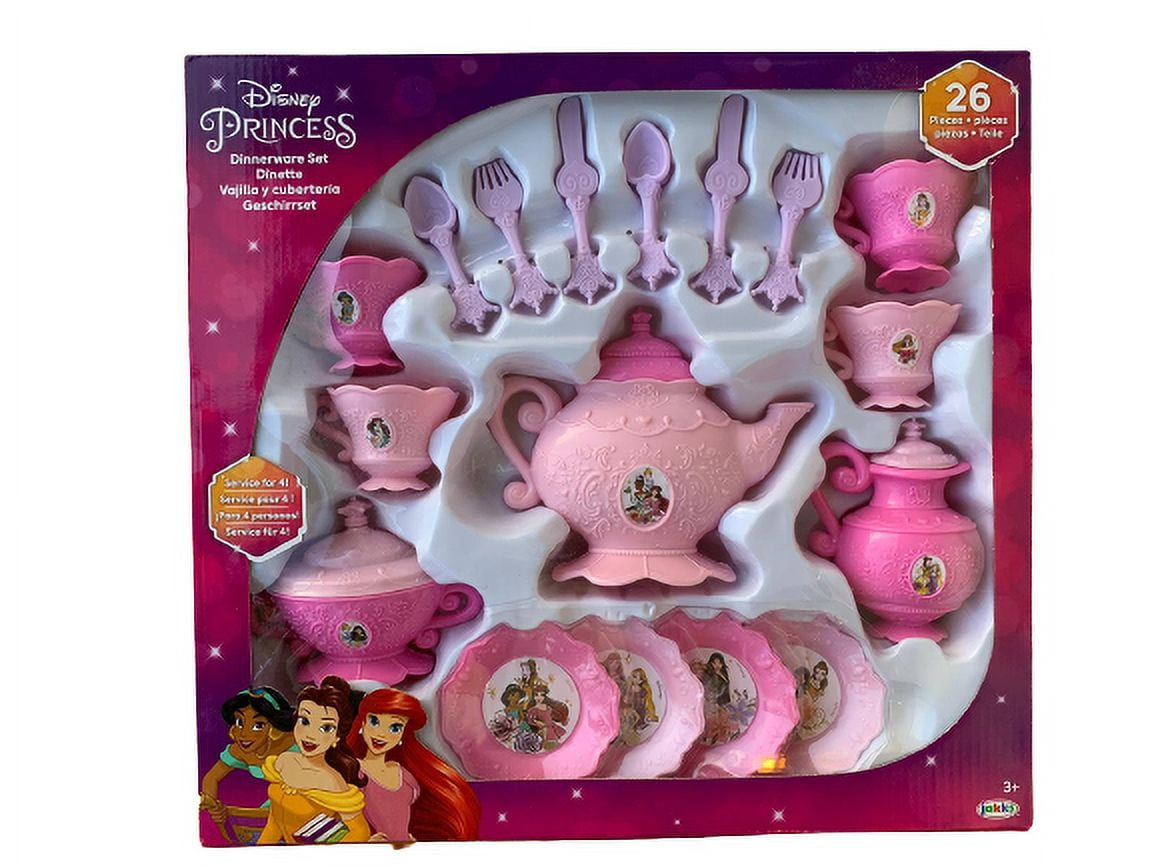 Disney Princess Dinnerware Set- 26 Pieces, Service for 4, Pink ...