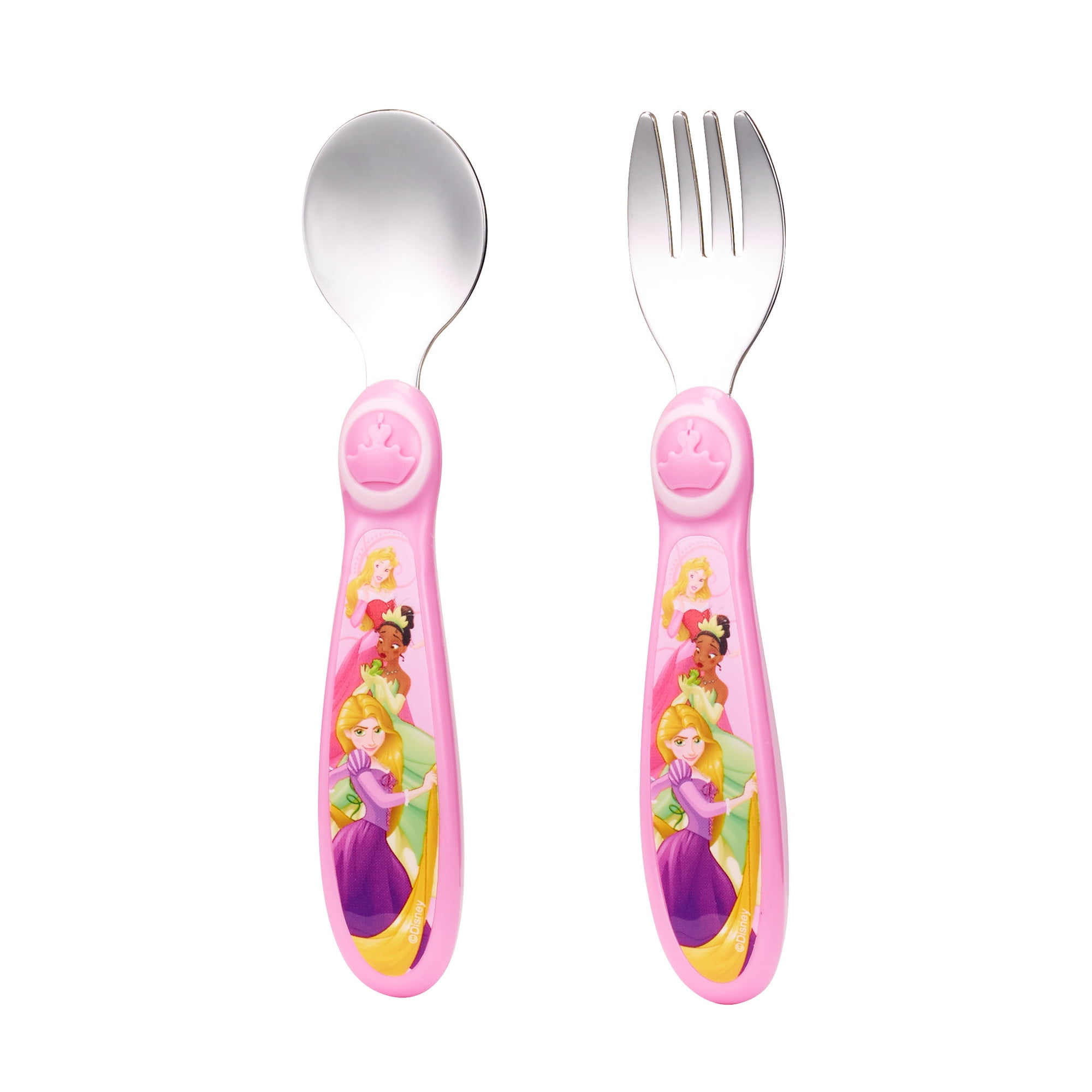 Disney Princess Easy Grasp Fork & Spoon, Toddler Flatware - Walmart.com