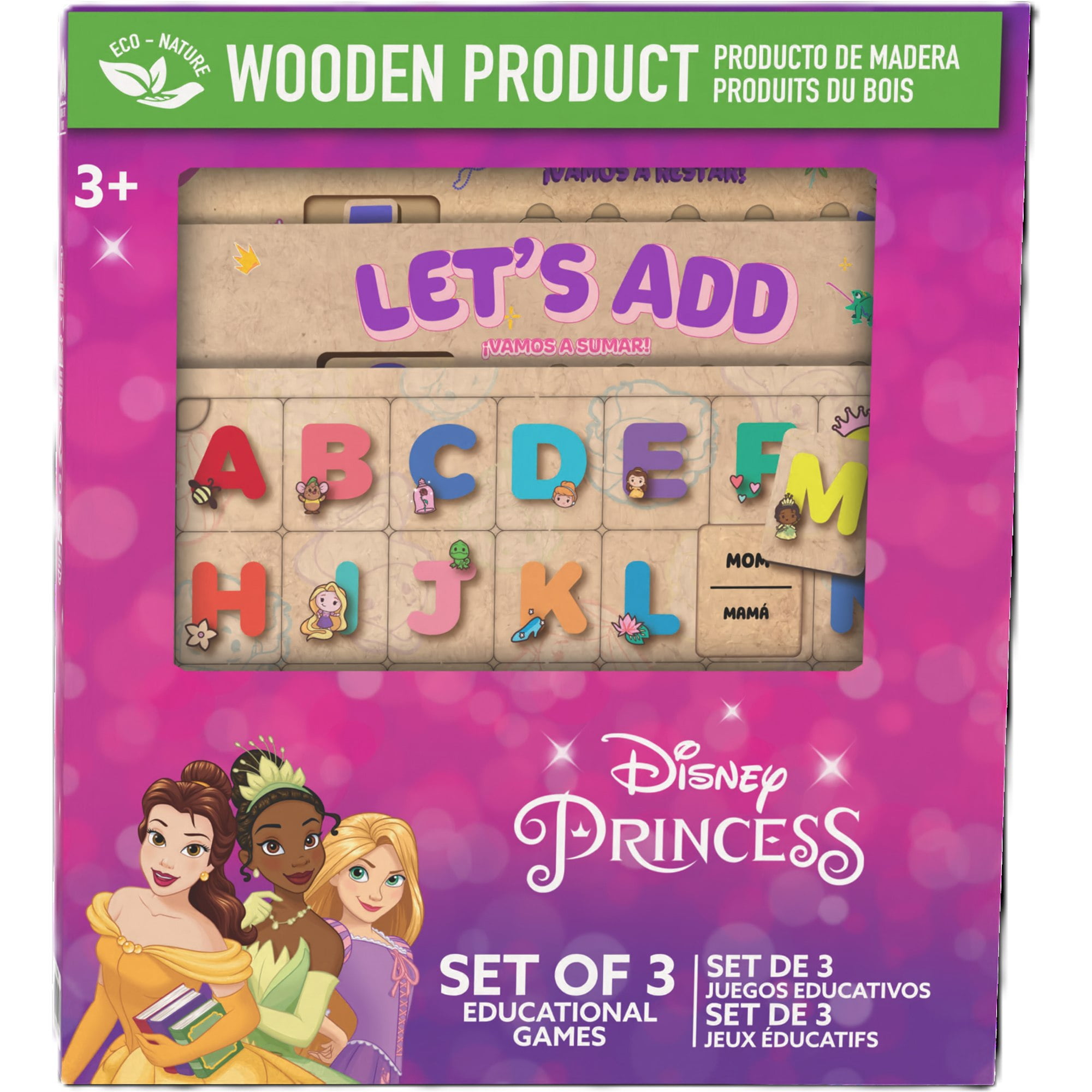 Disney: Princess Educational Games - Set Of 3 Wooden Puzzles, Alphabet ...