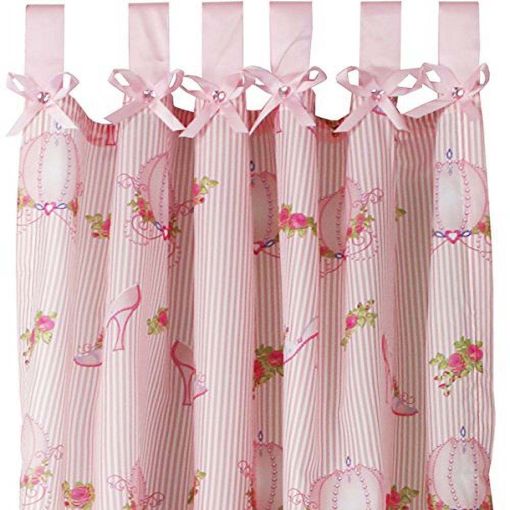Disney Princess Elegance Window Panel with Pink Stripes Flowers and ...