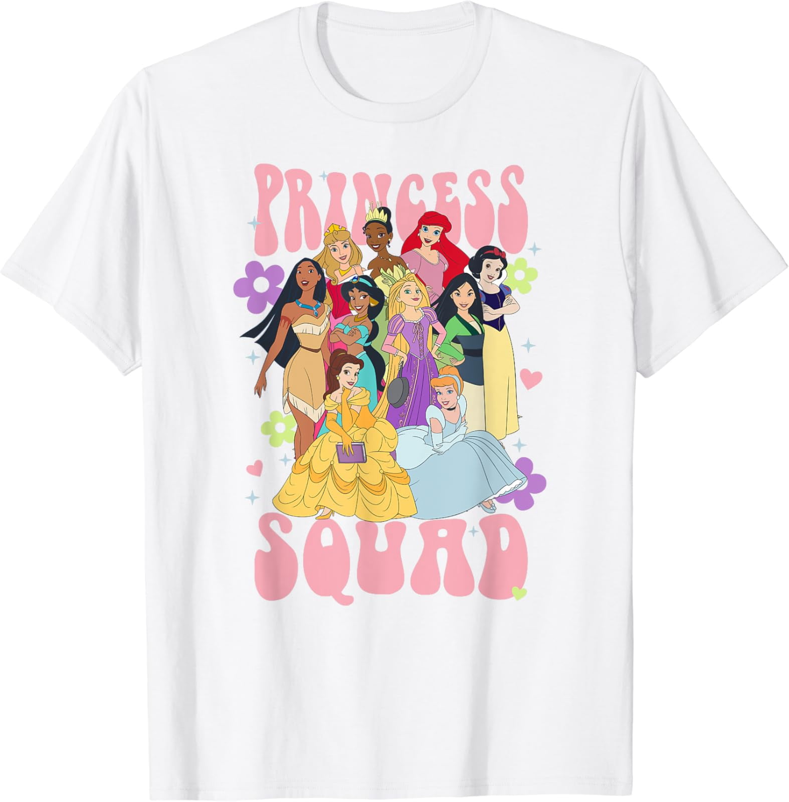 Disney Princess Epic Princess Squad Power Floral Poster T-Shirt ...
