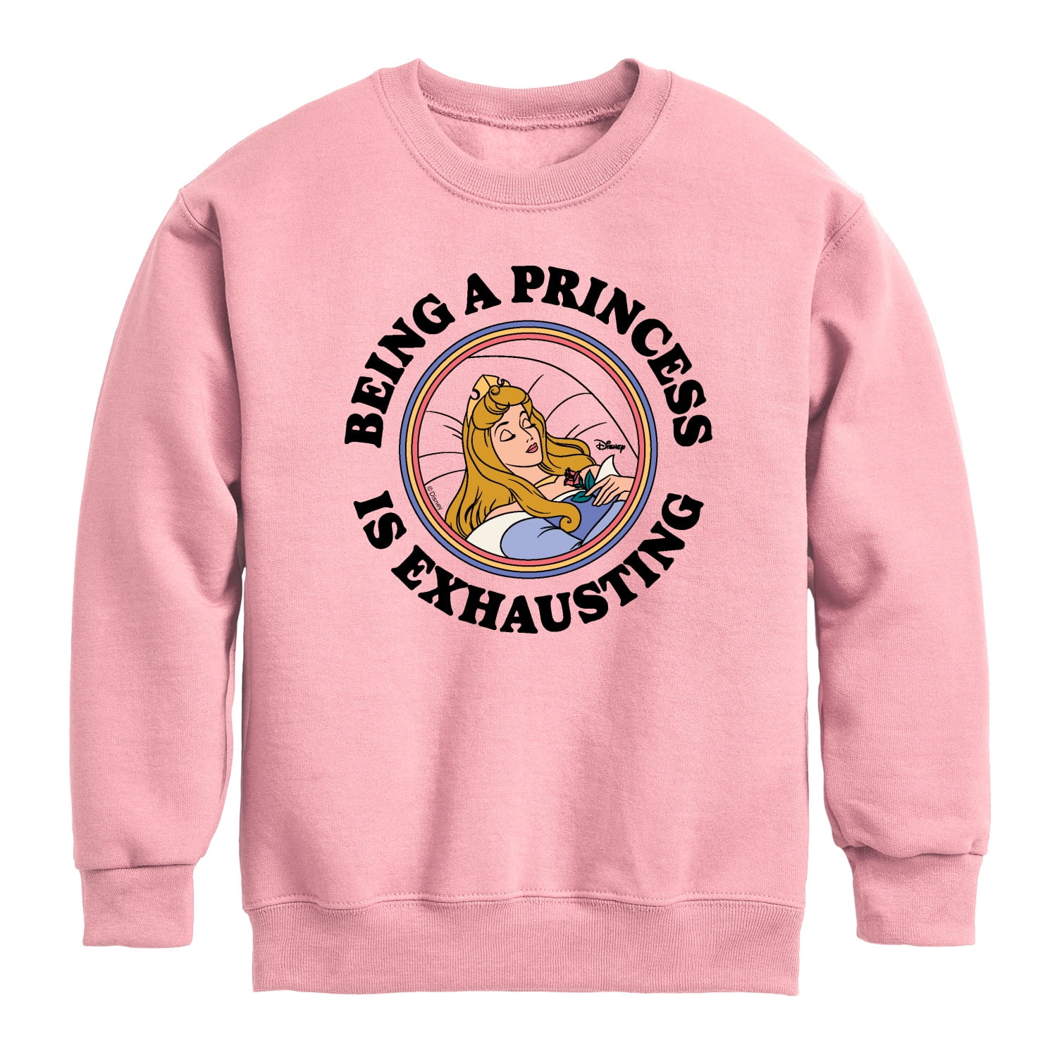 Disney - Princess Exhausting - Youth Boys Crew Fleece Sweatshirt ...