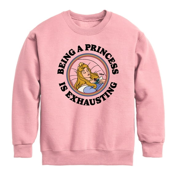 Disney - Princess Exhausting - Youth Boys Crew Fleece Sweatshirt ...