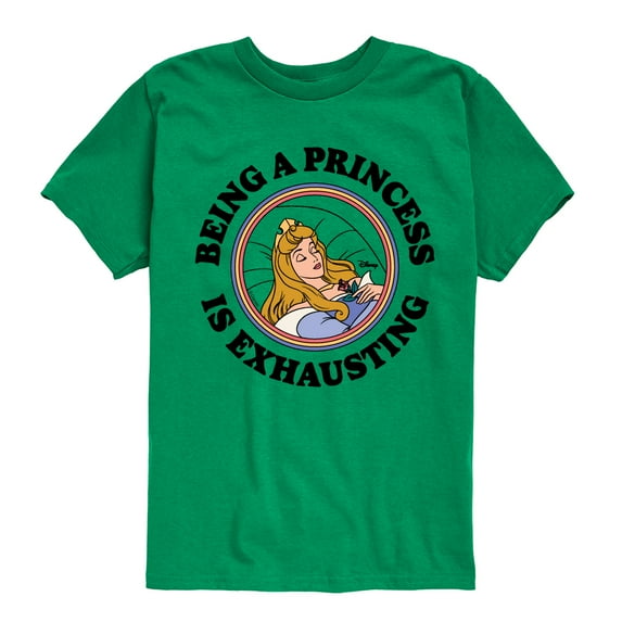 Disney - Princess Exhausting - Youth Boys Short Sleeve Graphic T-Shirt ...