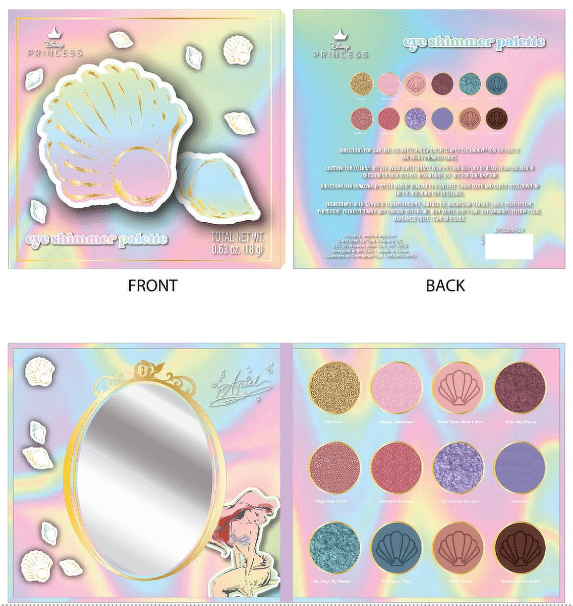 Disney Princess Eyeshadow Pallet, Ariel, 18g - Walmart.com
